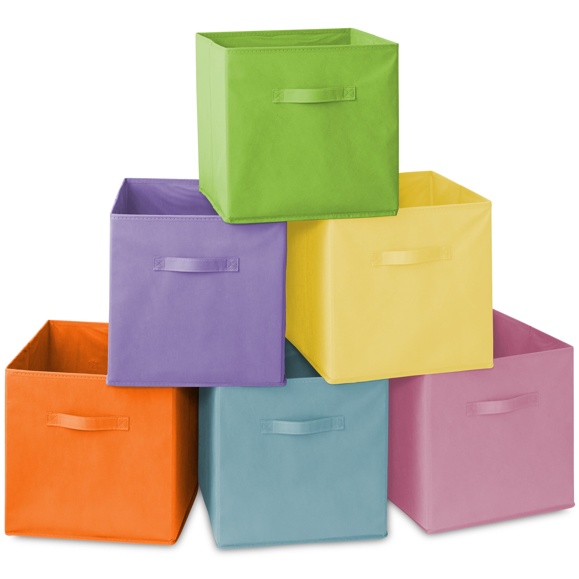 Basics Cube Organizer Storage Bins Handles, Collapsible Fabric ...