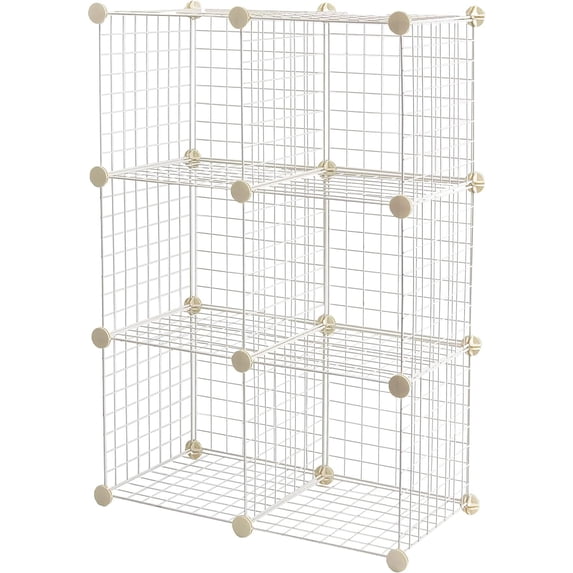 Basics Cube Wire Grid, 6-Cube, 12 x 12-Inches, White | Stackable ...