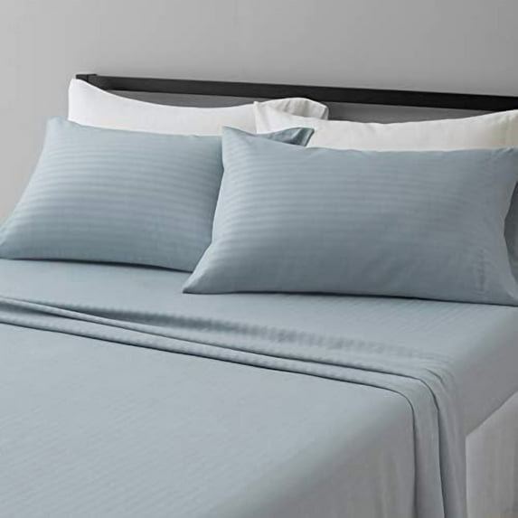 Basics Deluxe Microfiber Bed Sheets Full Size, 4-Piece, Spa Blue ...