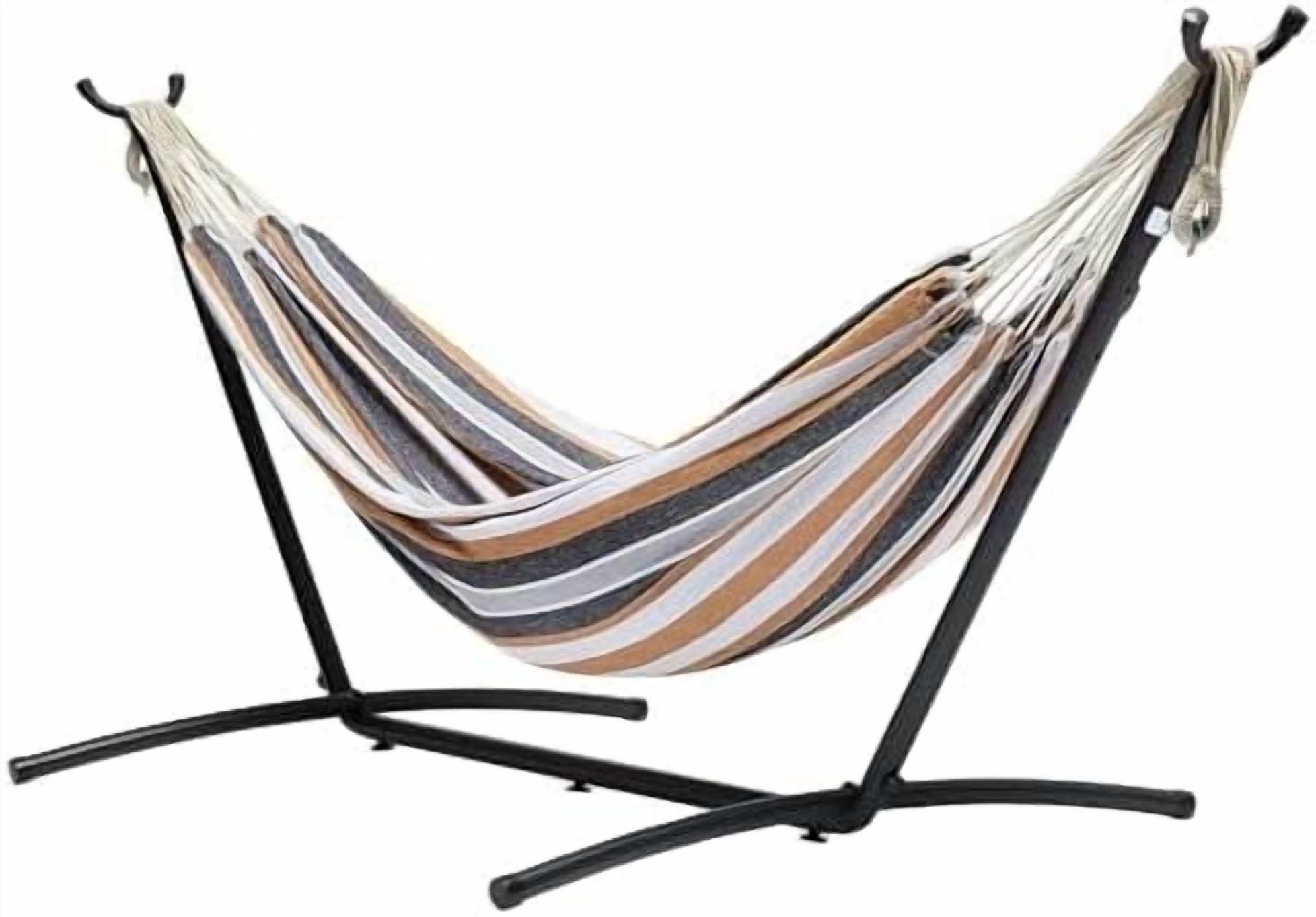 Basics Double 2 Person Heavy Duty Hammock with Space Saving Steel Stand ...