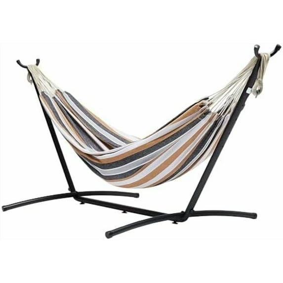 Basics Double 2 Person Heavy Duty Hammock with Space Saving Steel Stand ...
