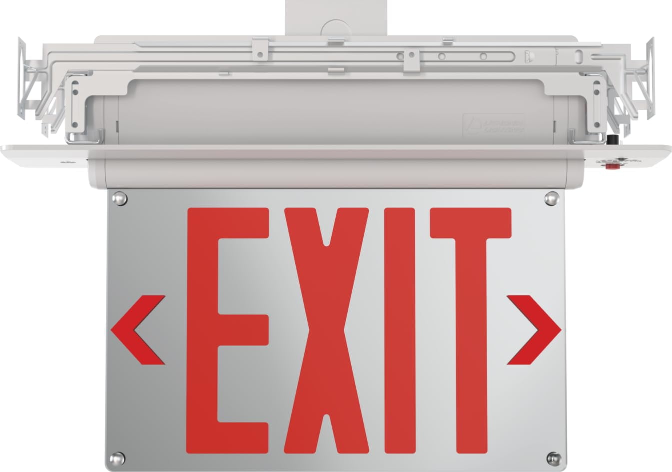 Basics Ed-lit LED Exit Sign with Red Letters, Universal Mount Emerncy ...