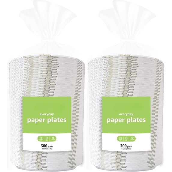 Basics Everyday Paper Plates, 8.62 Inch, Disposable, 100 Count ...