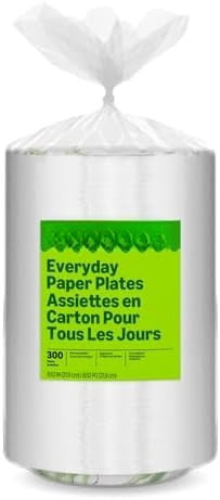 Basics Everyday Paper Plates, 8.62 Inch, Disposable, 300 Count ...