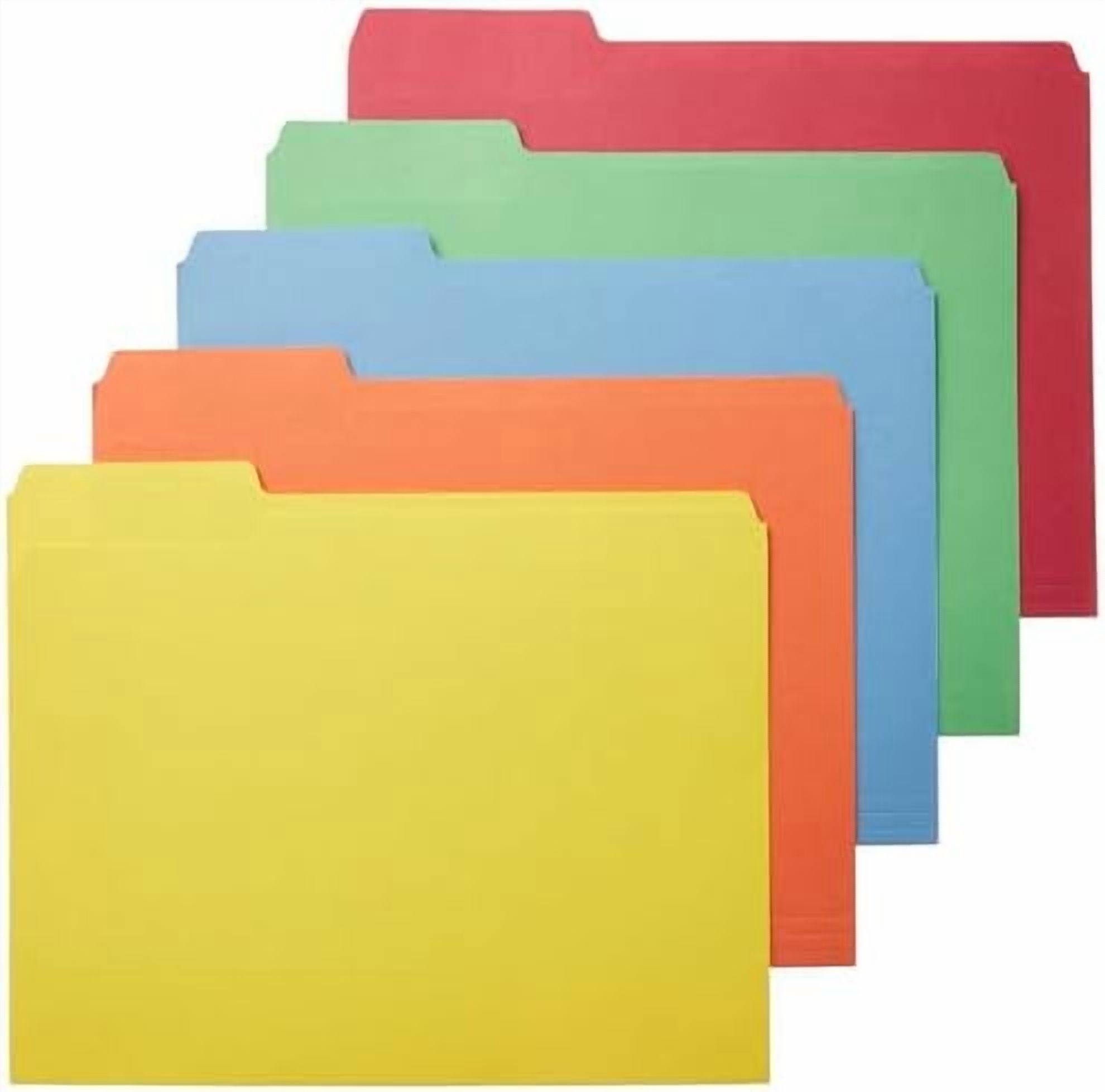 Basics File Folders with Tabs for Filing, AMZ401, Sturdy, Letter Size ...