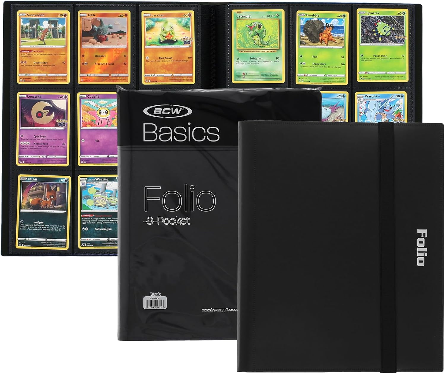 Basics Folio 9-Pocket Card Album - Black | Archival Safe, Side-Loading ...