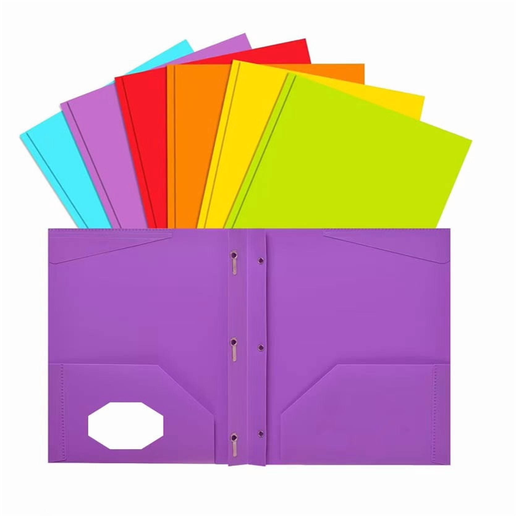 Basics Heavy Duty Colorful Plastic Folders with 2 Pockets for Letter ...