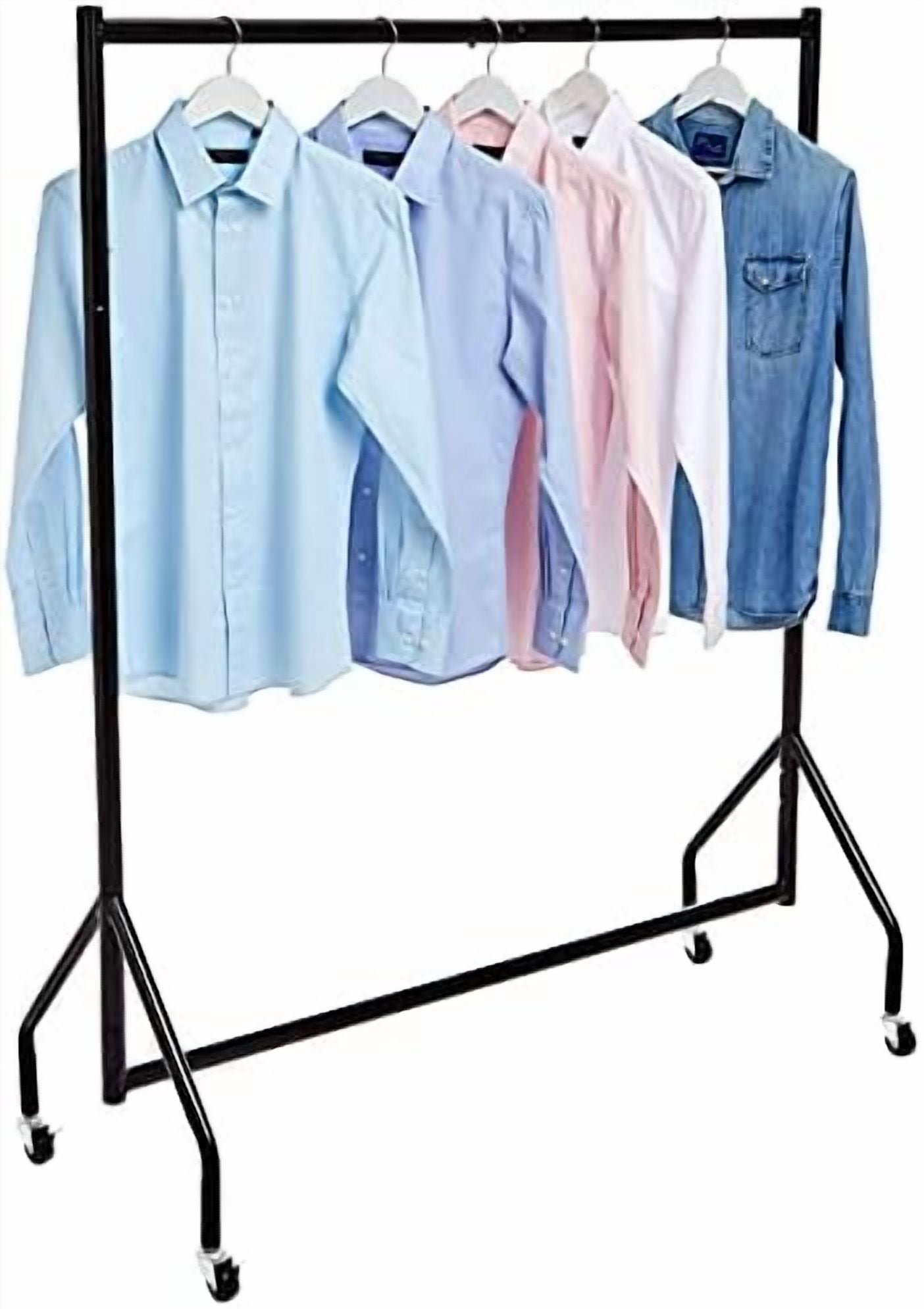 Basics Heavy Duty Rolling Garment Rack, Hanging Clothes Organizer Rail ...