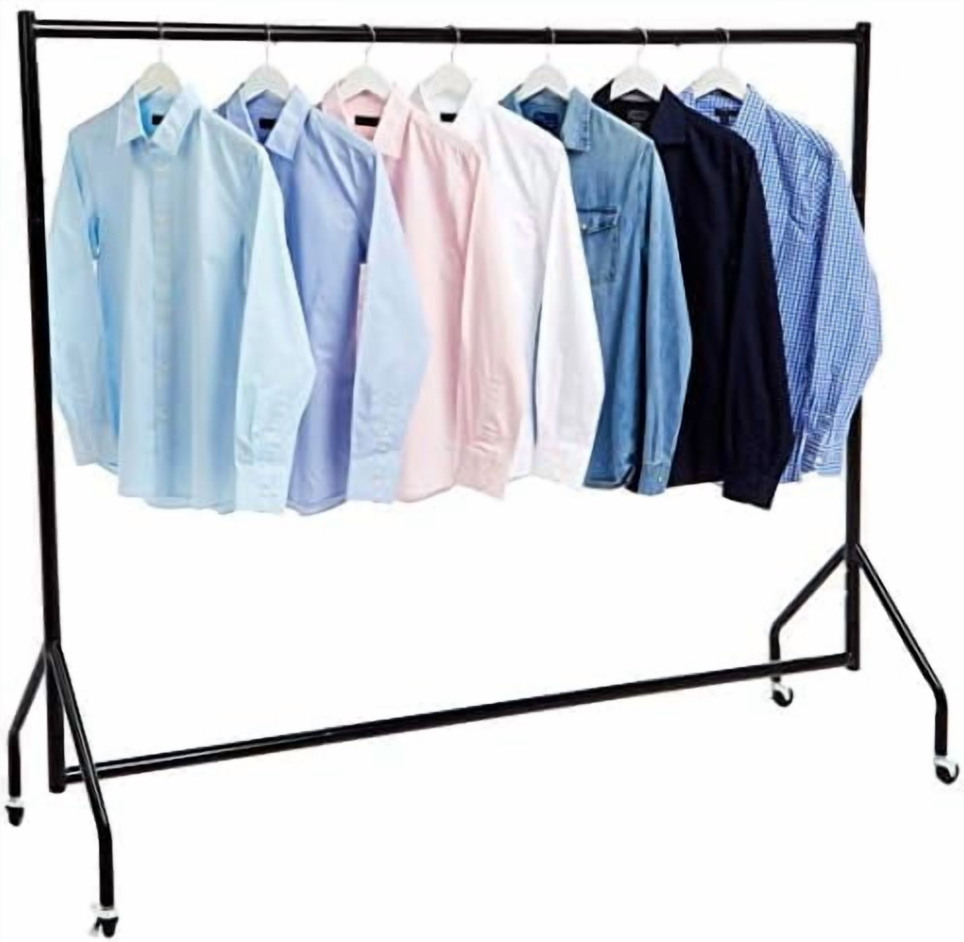 Basics Heavy Duty Rolling Garment Rack, Hanging Clothes Organizer Rail ...