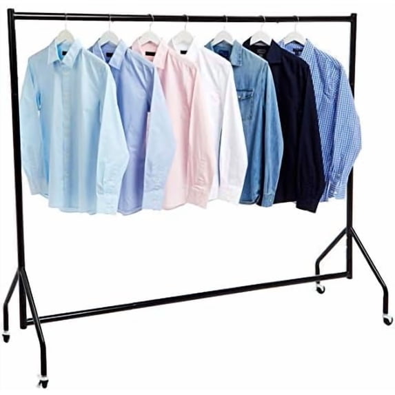 Basics Heavy Duty Rolling Garment Rack, Hanging Clothes Organizer Rail ...