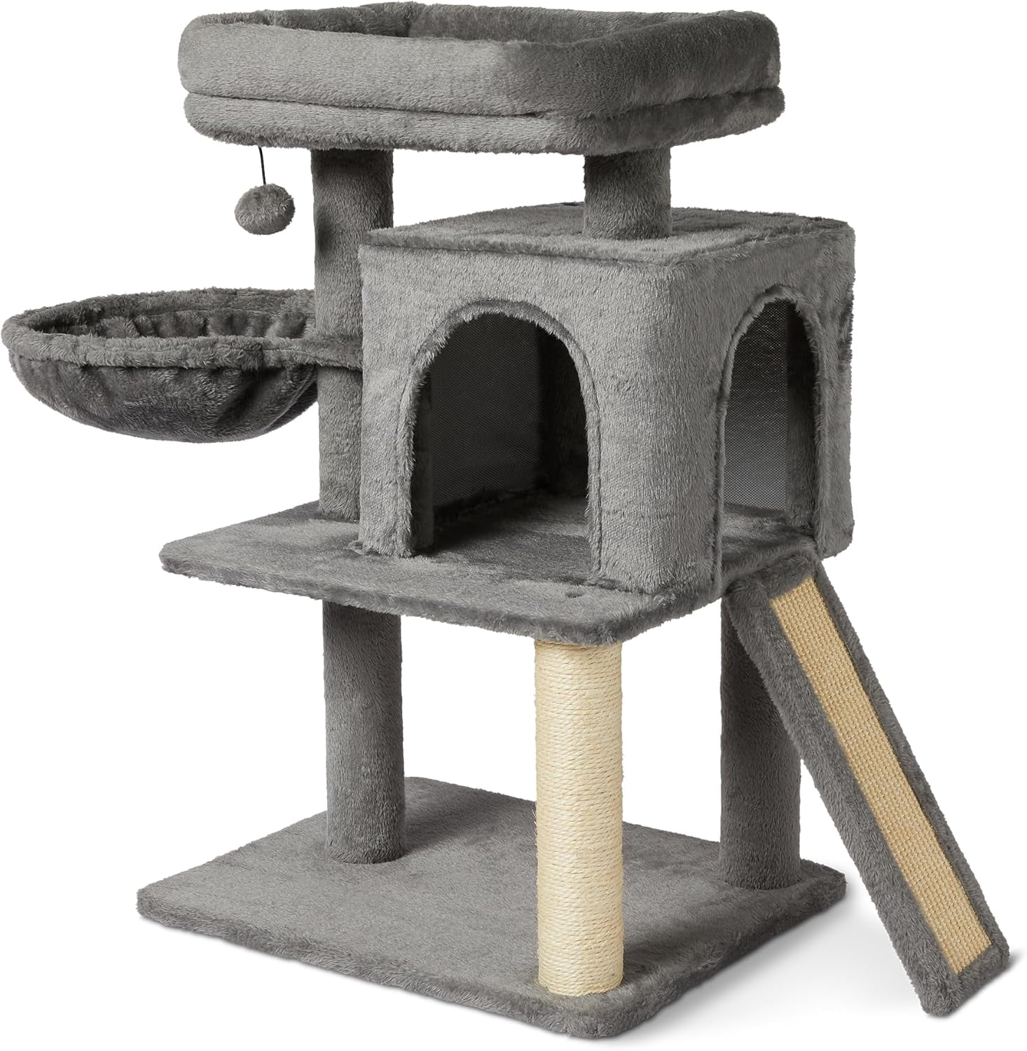 Basics Indoor Cat & Kittens Multi-Level Climbing Activity Tower with ...