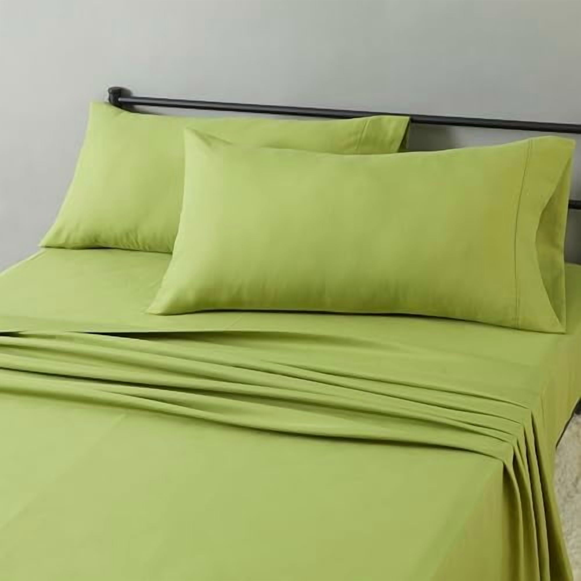 Basics Lightweight Microfiber 4-Piece Bed Sheet Set, Oliver Light ...