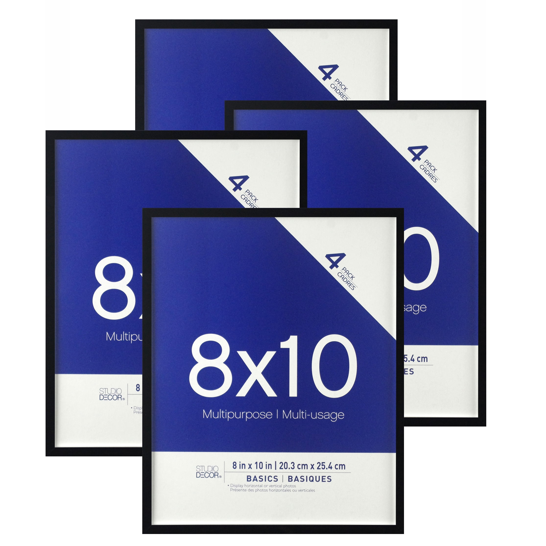 4 Pack Basics 8" x 10" Black Multipurpose Wall Frames by Studio Décor ...