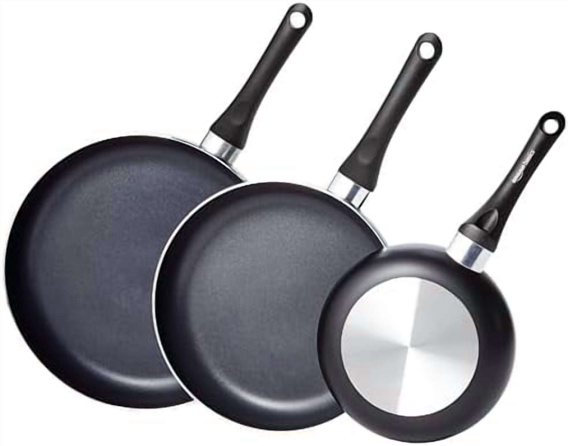 Basics Non Stick 3-Piece Kitchen Cookware Set, Includes 8-inch, 10-inch ...