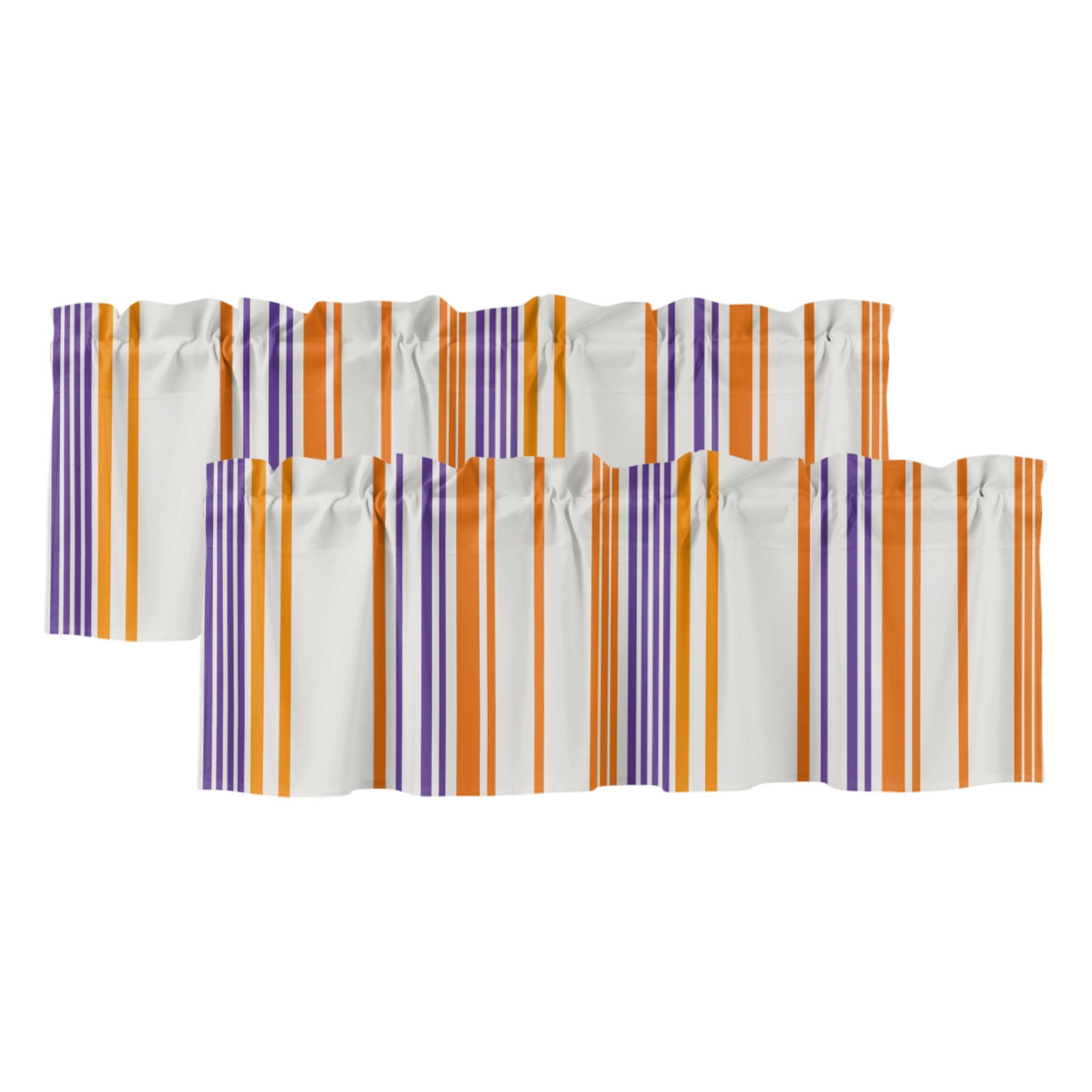 Basics Patterned 2 Panels Kitchen Valance, Watercolor Rectangle ...