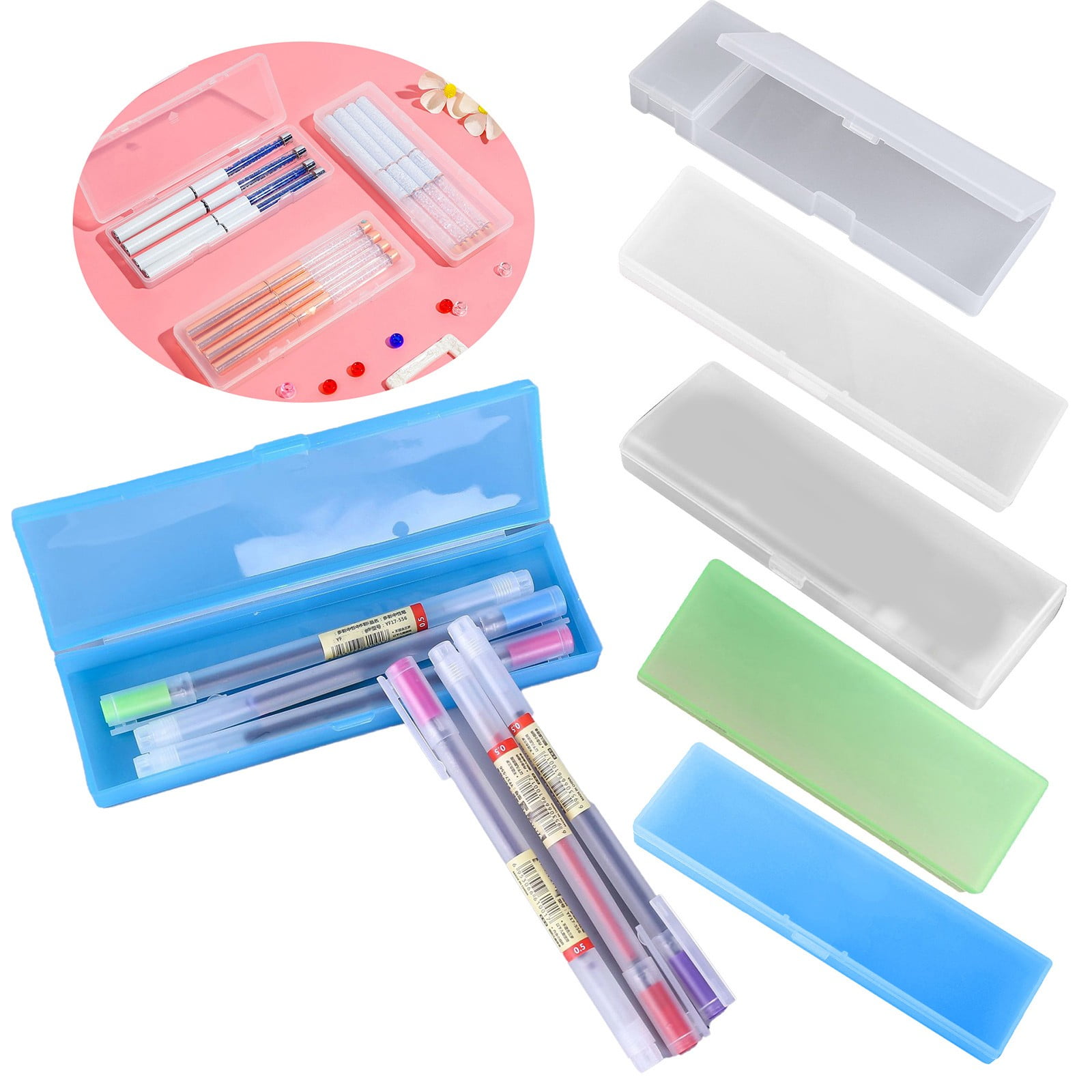 Basics Pencil Box 1 Blue Solid - Walmart.com