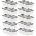 Basics Plastic Storage Containers with Secure Latching Lids, Stackable ...