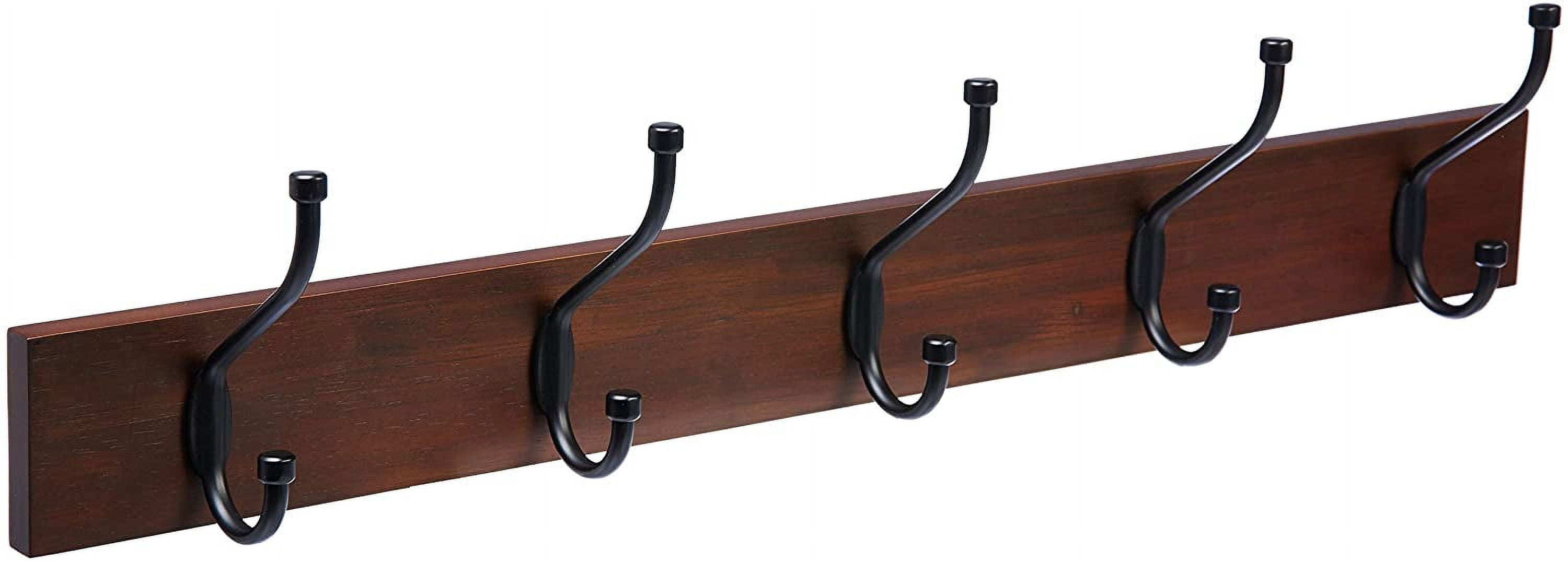 Basics Rectangular Farmhouse Wall-Mounted Coat Rack for Entryway and ...