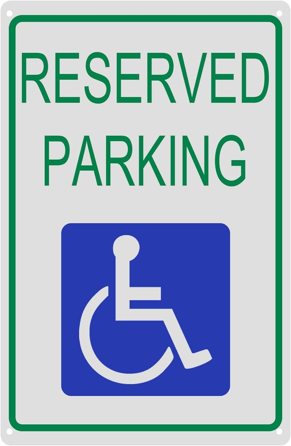 Basics Reserved Parking Federal Handicap Parking Sign, 8 "X 12" Public ...