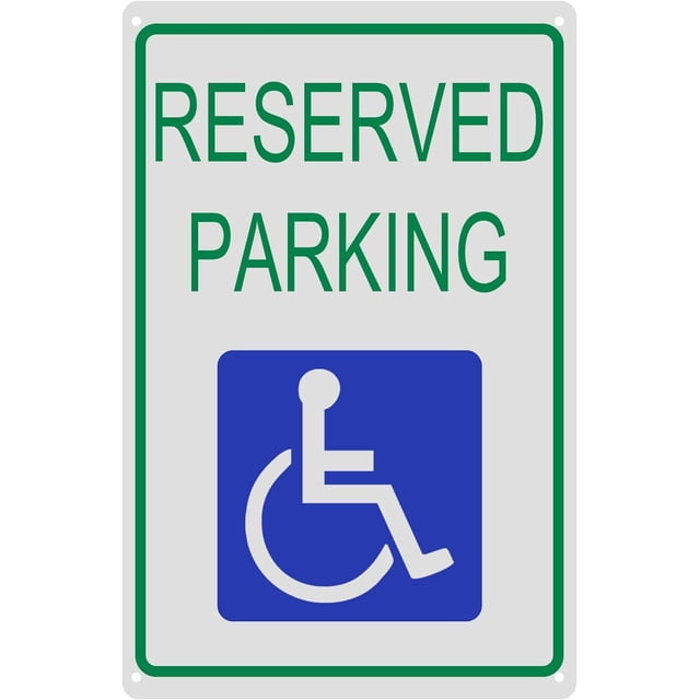 Basics Reserved Parking Federal Handicap Parking Sign, 8 "X 12" Public ...