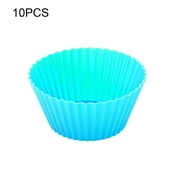Silicone Cupcake Molds- 12 Pack Reusable Baking Muffin Cups, Non-Stick ...