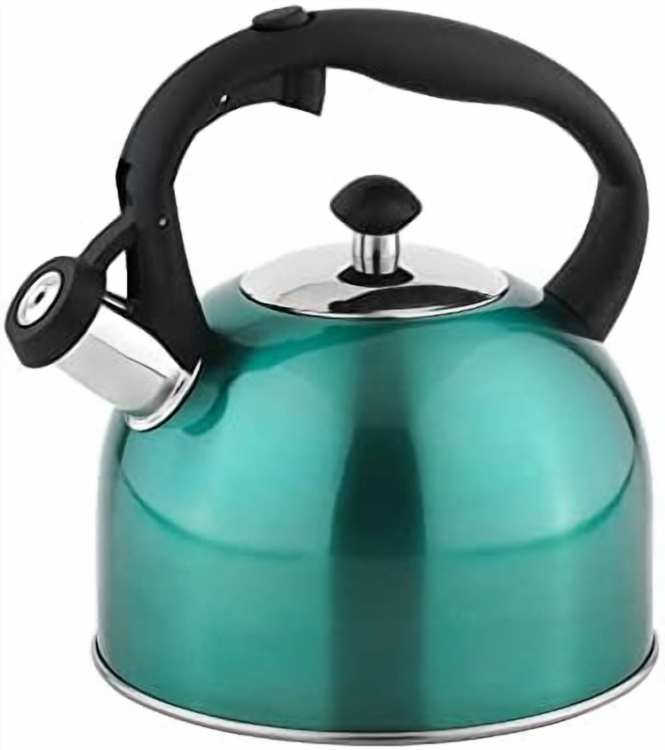 Basics Stainless Steel Tea Kettle, Hot Water Kettle with Whistle Spout ...