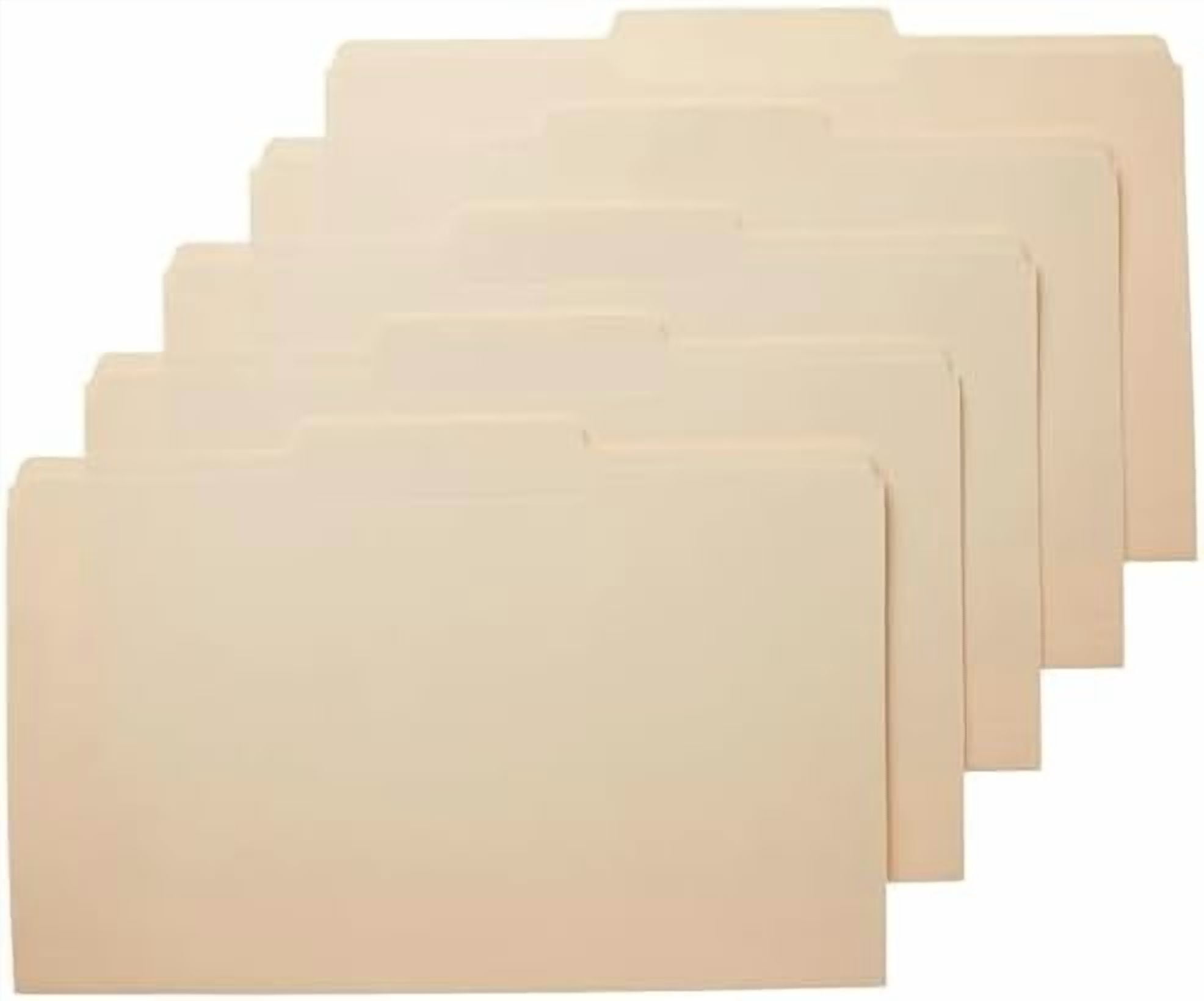 Basics Sturdy Manila File Folders, 1/3 Tabs in Assorted Positions for ...
