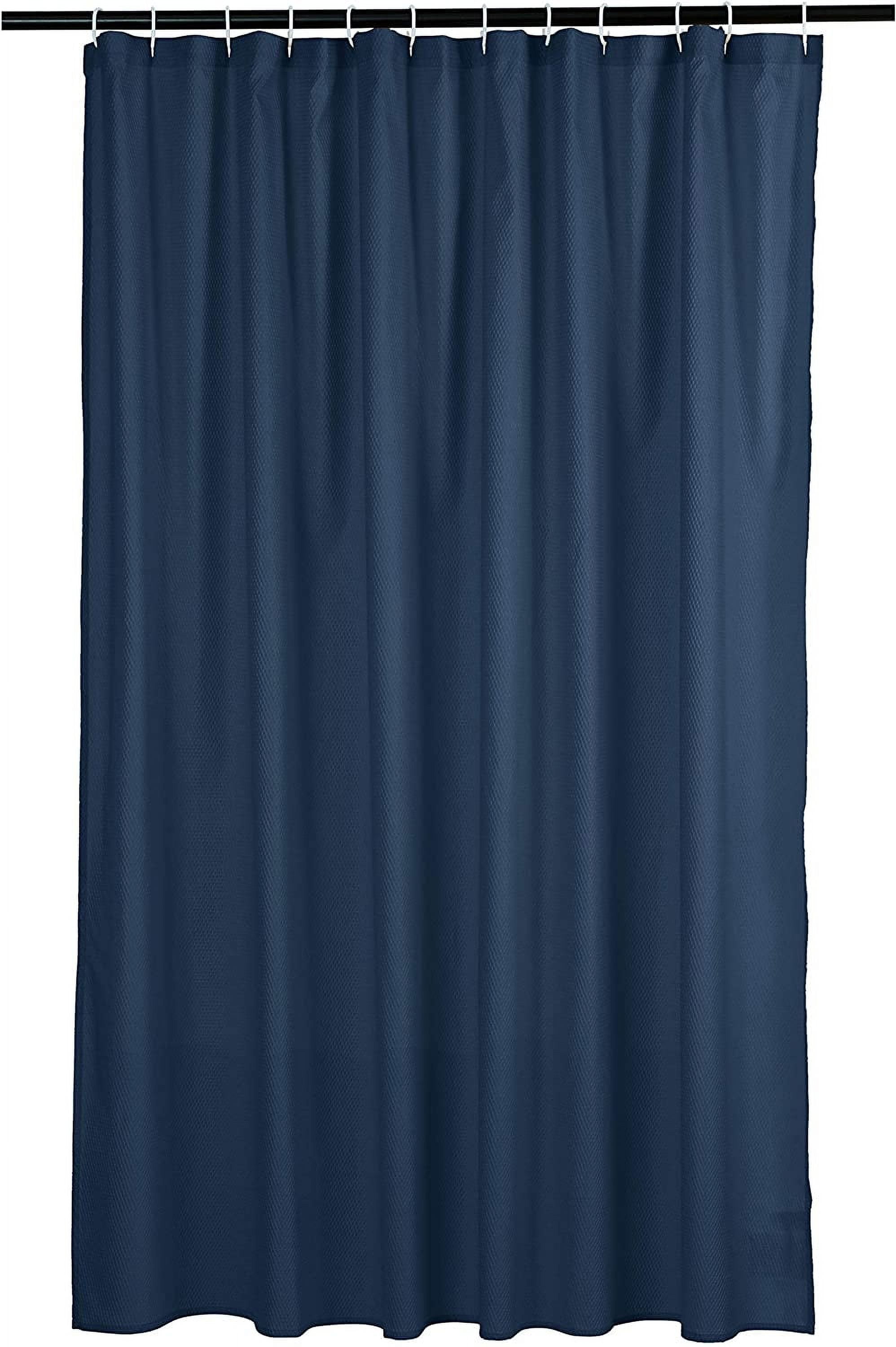 Basics Waffle Weave Shower Curtain, 72" x 72", Navy Blue - Walmart.com