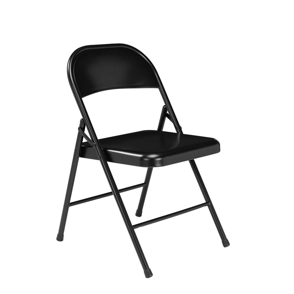 Basics by NPS 900 Series All-Steel Folding Chair, Pack of 4 - Black ...