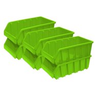 Basicwise Set of 4 Plastic Storage Stacking Bins - Walmart.com