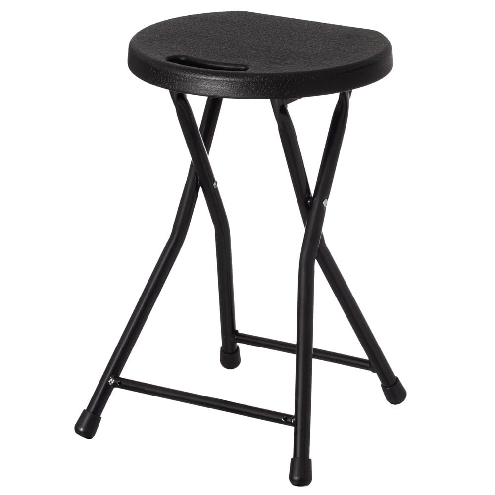 Basicwise Portable Folding Stool with Handle Compact Chair with Non ...