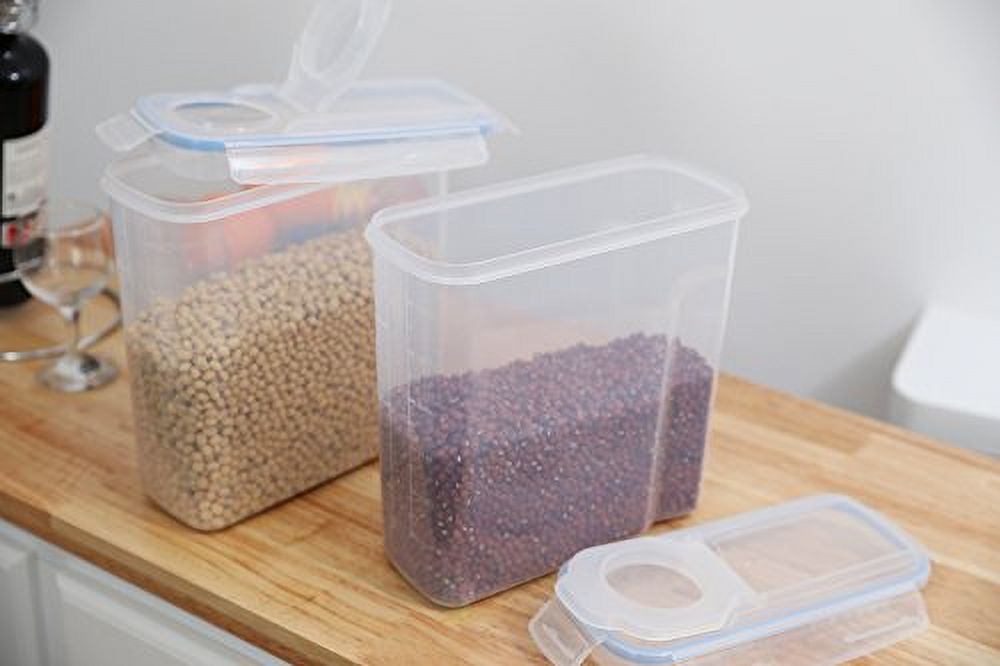 Basicwise Small BPA-Free Plastic Food Cereal Containers with Airtight ...