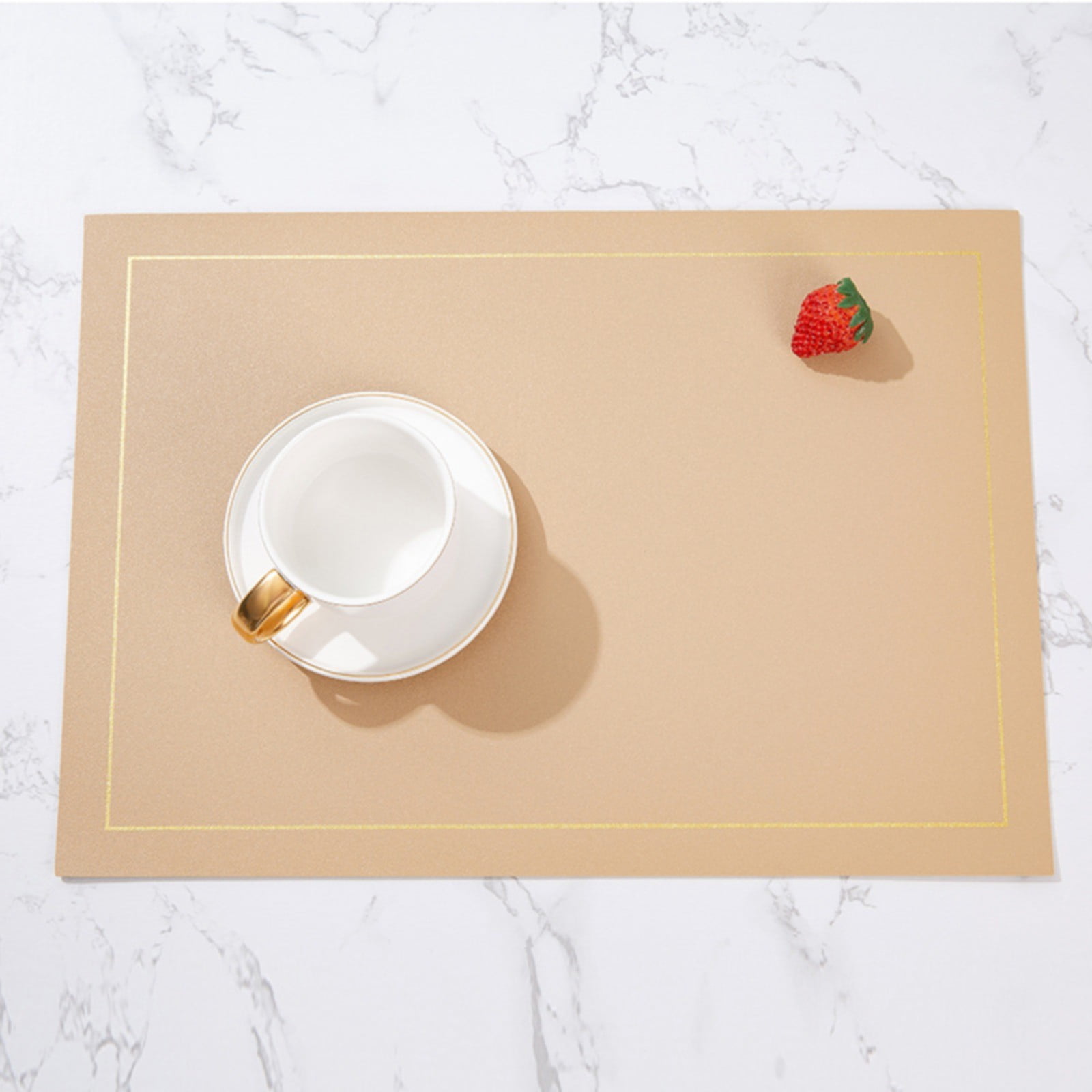 Basiess Leather Placemat Square – Oil Proof Heat Resistant Table Mat ...