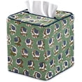 Basil Green Block Print Tissue Box Cover Handmade Cotton Fabric ...