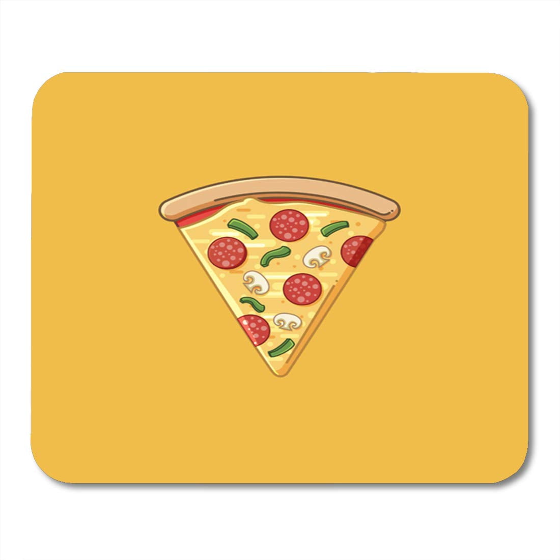 Basil Green Pepperoni Simple Pizza Slice American Cheese Mousepad Mouse ...