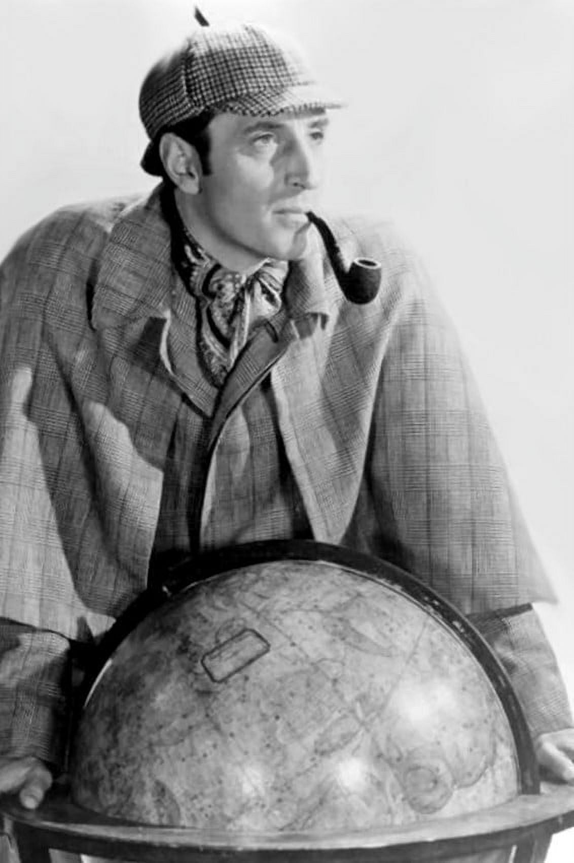 Basil Rathbone classic pose over globe smoking pipe 24x36 Poster ...