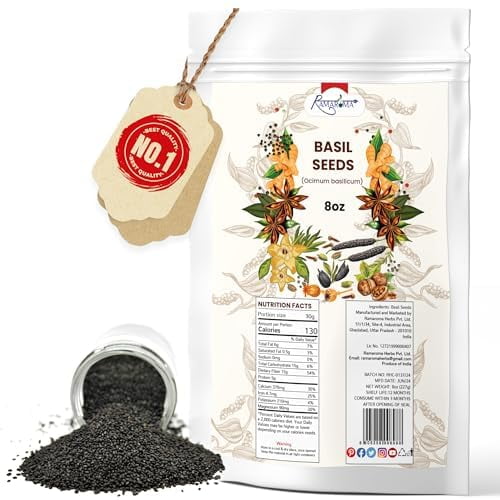 Basil Seeds (Tukmaria) | Edible Basil NSD3 Seeds USDA Organic | More ...