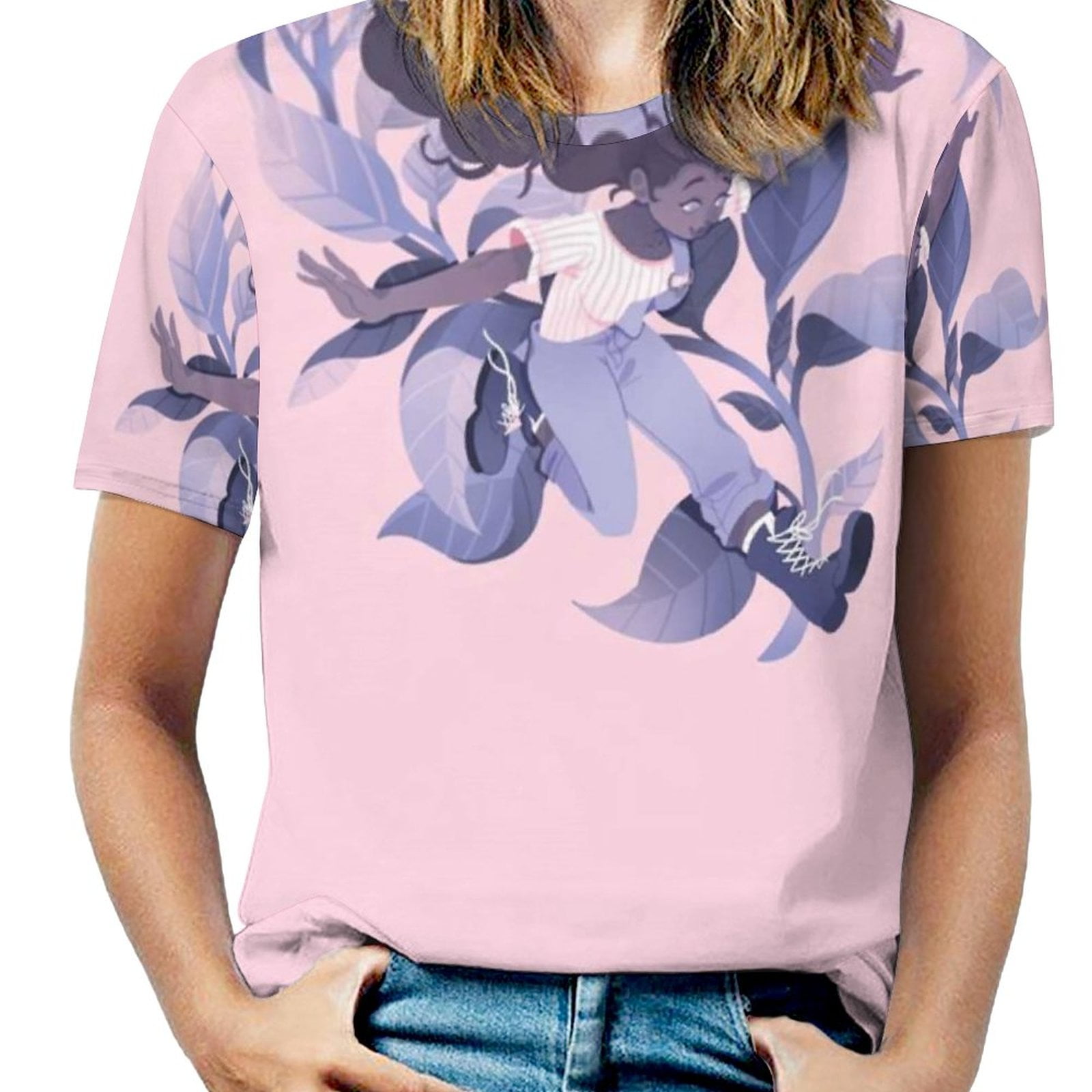 Basil Women Zipper Sexy Printed Vintage T Shirts Tops Full Print T ...