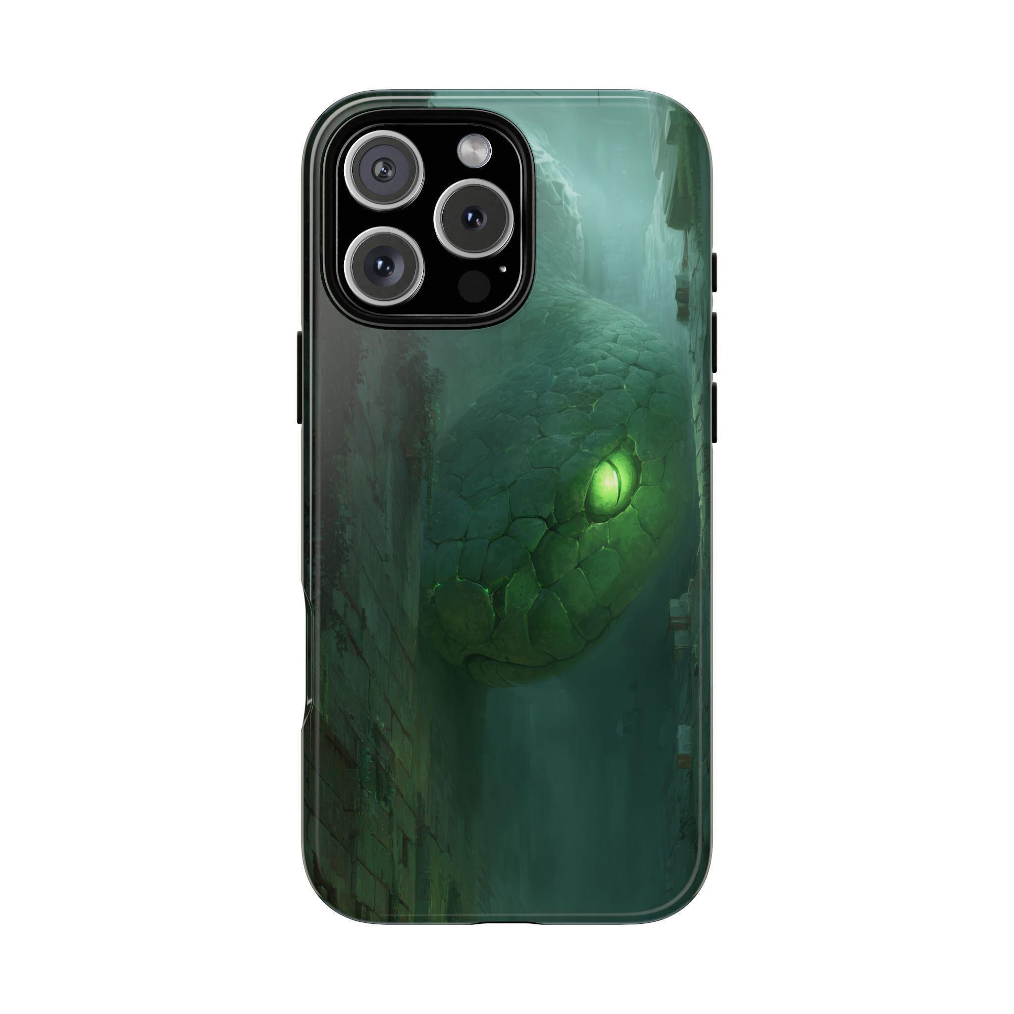 Basilisk Mythical Green Serpent Slithering Creature Phone Case with ...