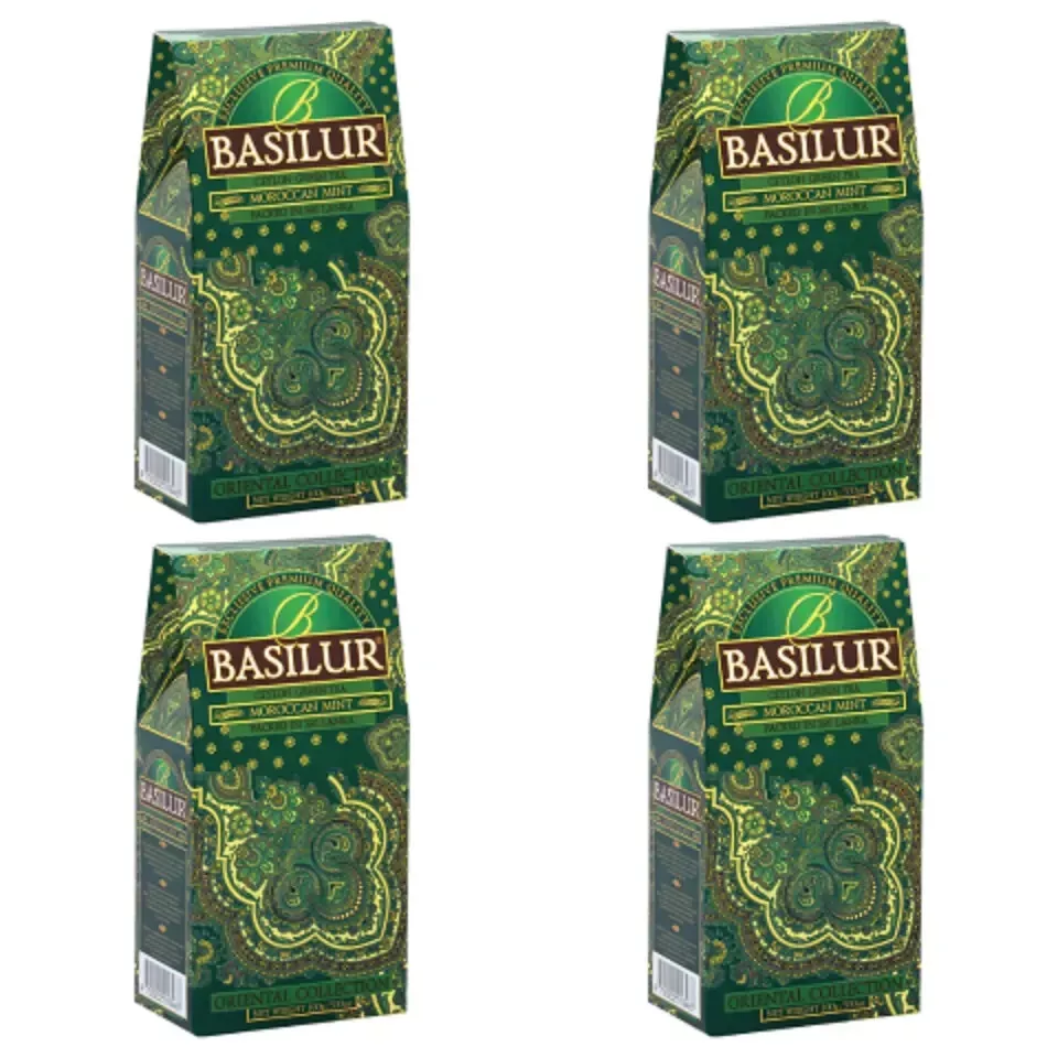 Basilur's Moroccan Mint - 100g Loose Leaf Ceylon Green Caffeine Tea ...
