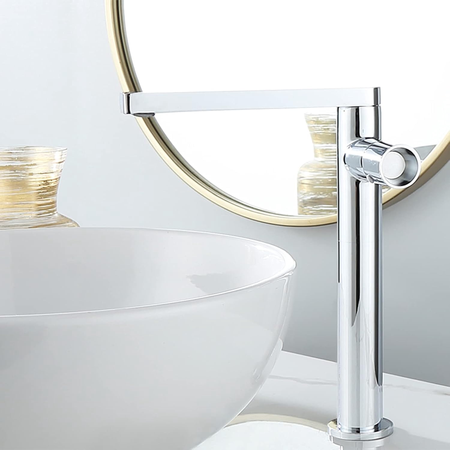 Basin Faucet 360° Swivel Bathroom Faucet, Single Handle Basin Mixer Tap ...