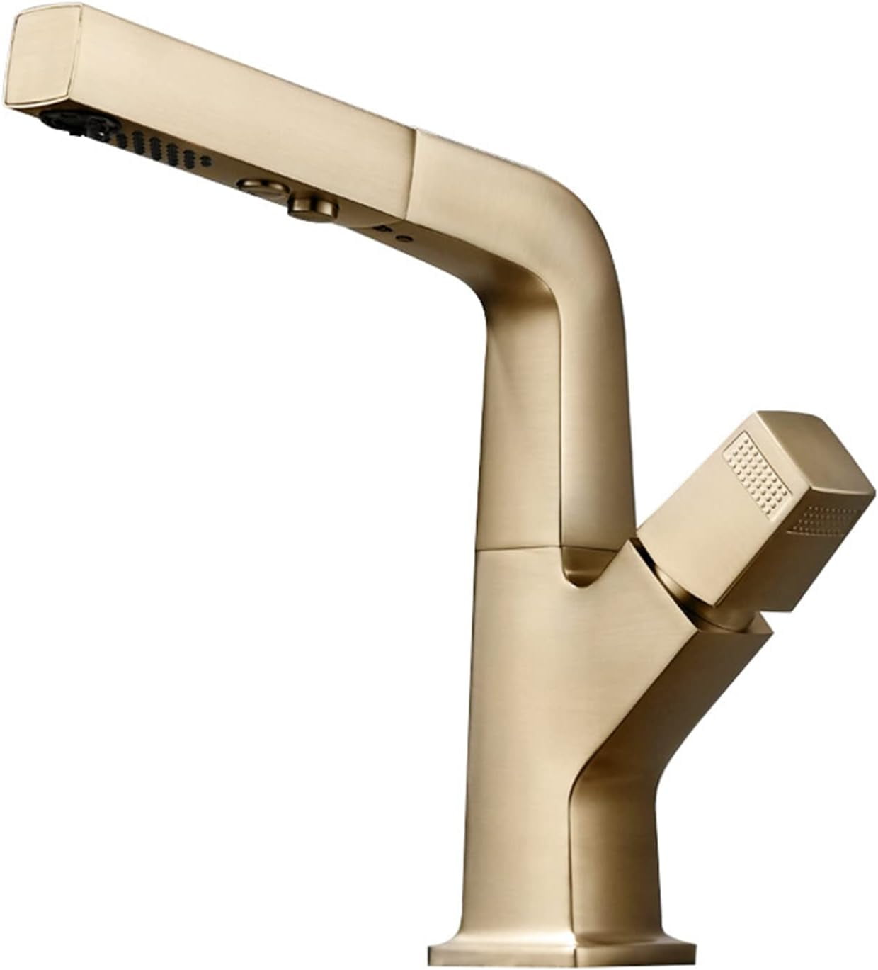 Basin Faucet, Bathroom Pull Out Liftable Brass Mixer Tap with 360 ...