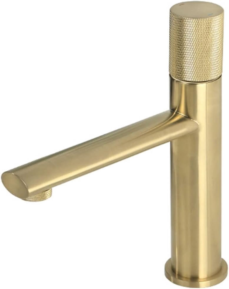 Basin Faucet Bathroom Single Lever Hot and Cold Brief Brass Water Mixer ...