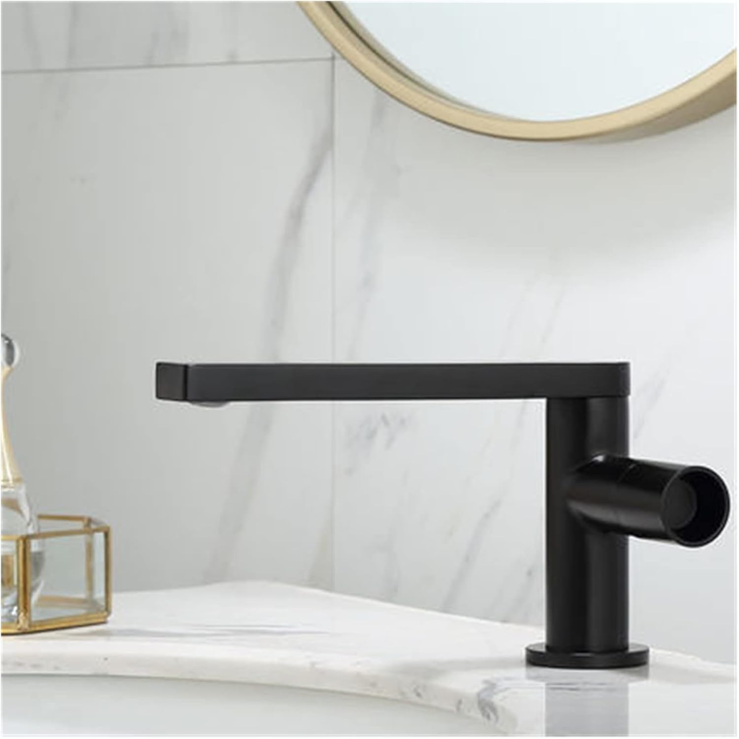 Basin Faucet Bathroom Single Lever Hot and Cold Solid Brass Water Mixer ...