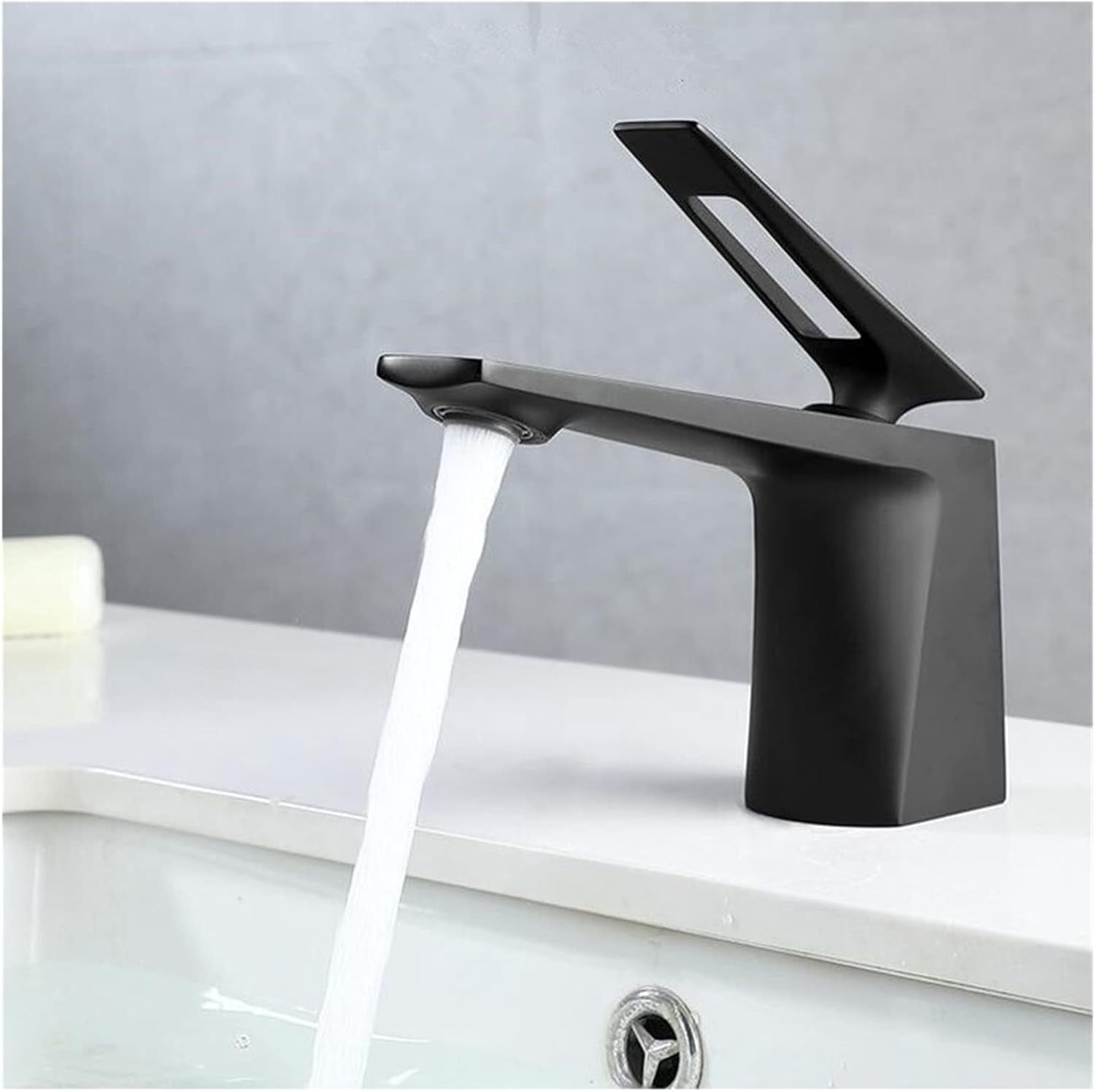 Basin Faucet Black Brass Brush Gold Bathroom Sink Faucet Single Handle ...