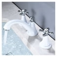 Basin Faucet Black Brass Widespread Bathroom Sink Faucet 3 Hole ...