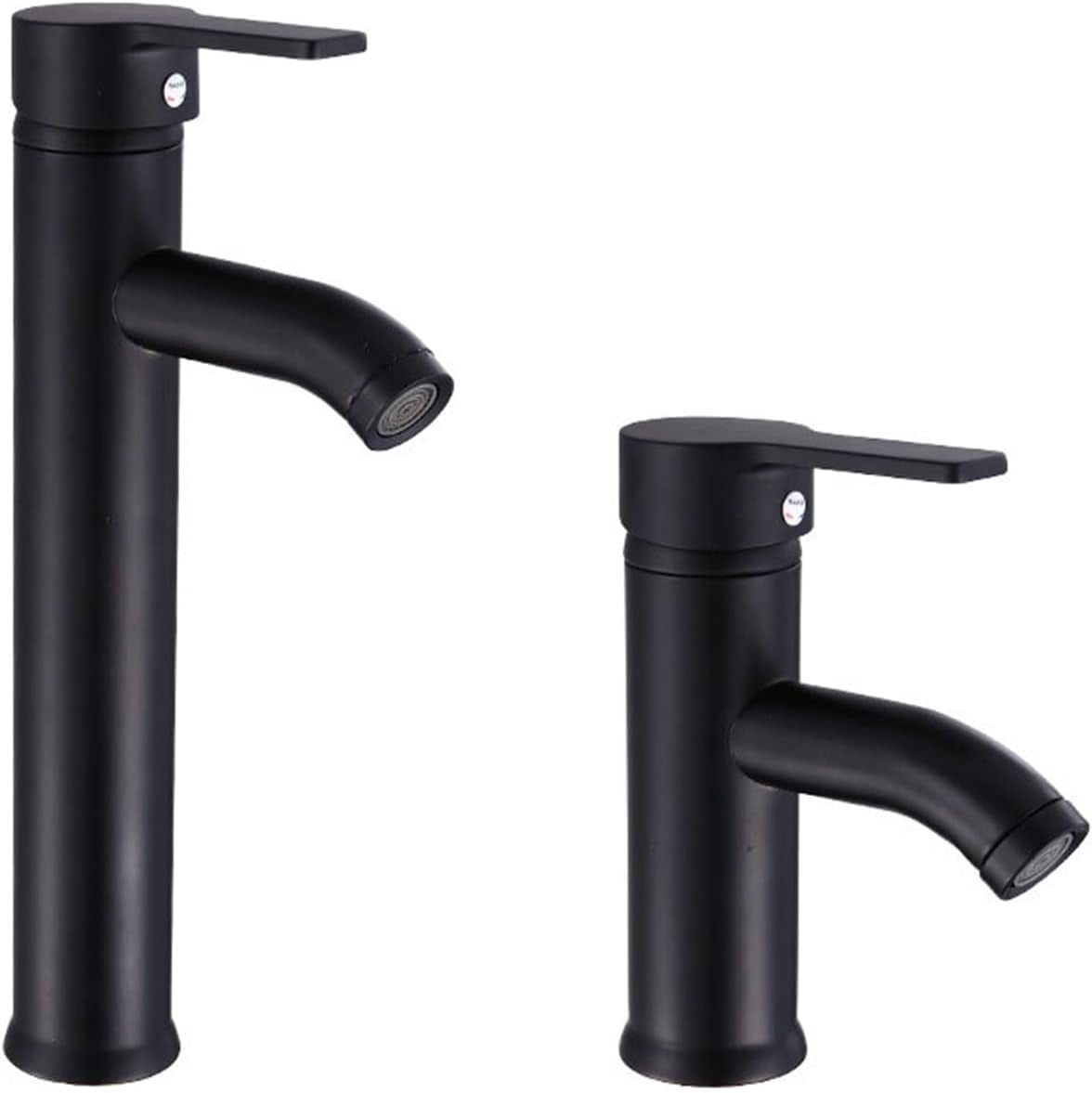 Basin Faucet Black Cold and Hot Water Mixer Bathroom Sink Faucets ...