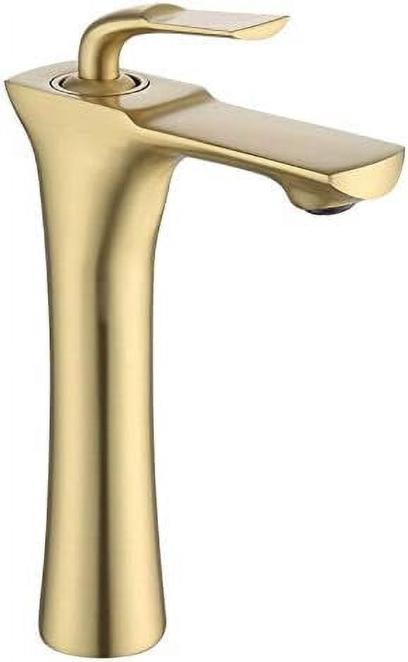 Basin Faucet Brush Gold Brass Bathroom Sink Faucet Single Handle Hole ...