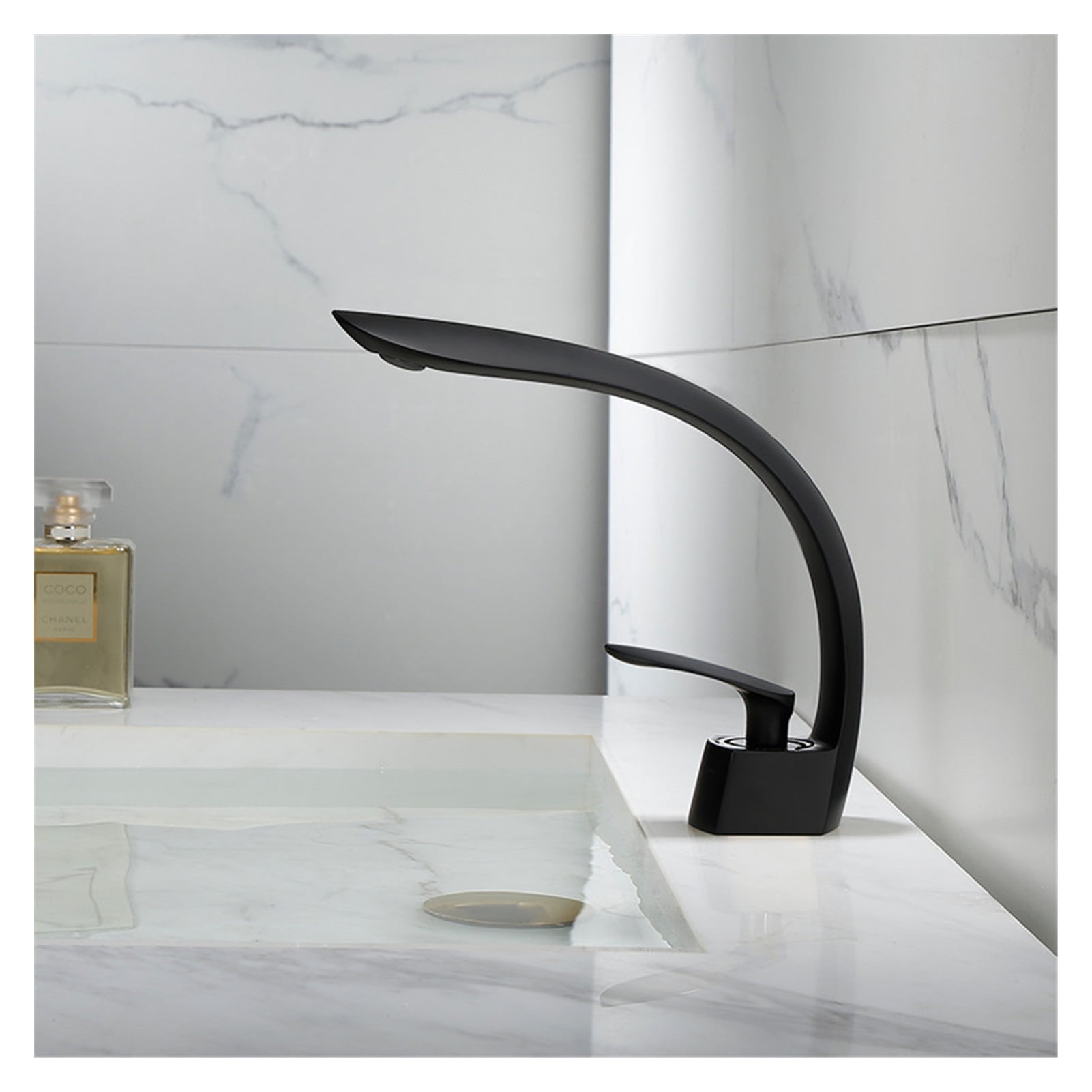 Basin Faucet Brushed Gold Bathroom Mixer Tap Grey/Black Wash basin ...