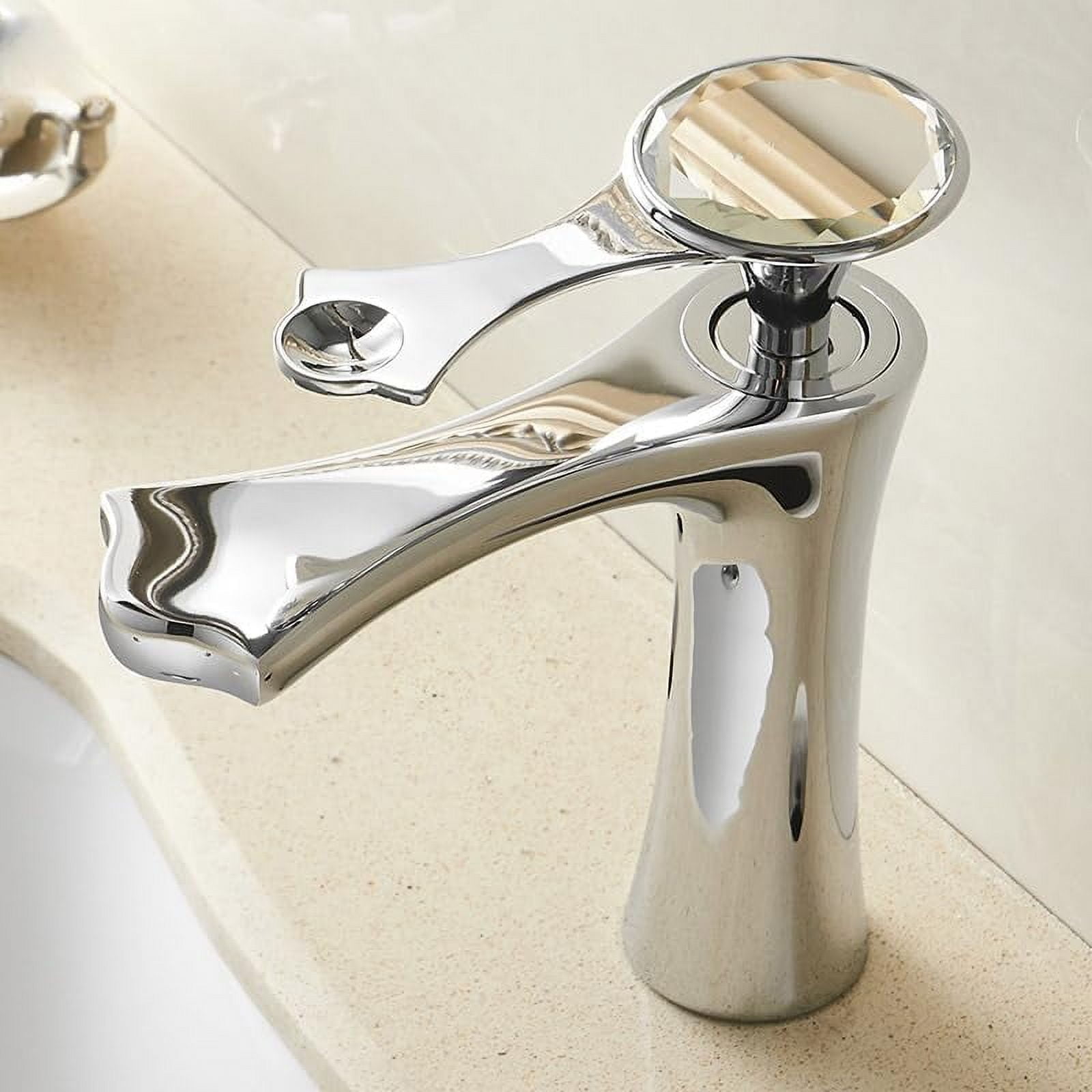 Basin Faucet Cold and Hot Diamond Golden Black Single Handle Single ...